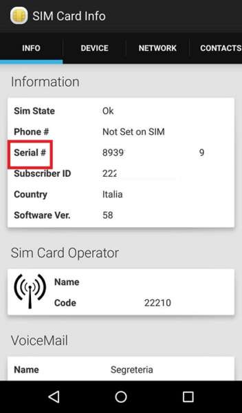 Android-iOS: ecco come recuperare il codice ICCID della sim sul proprio ...