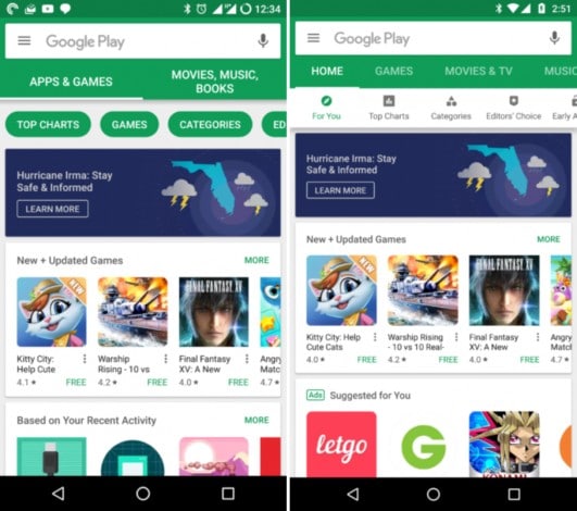 Google Play Store, online la nuova interfaccia con tanti cambiamenti