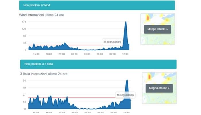 Wind Down: problemi sulla rete mobile e fissa in tutta Italia