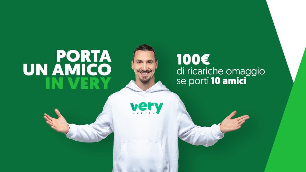 Very Mobile: Porta un amico in Very per 100 euro di ricariche omaggio ...