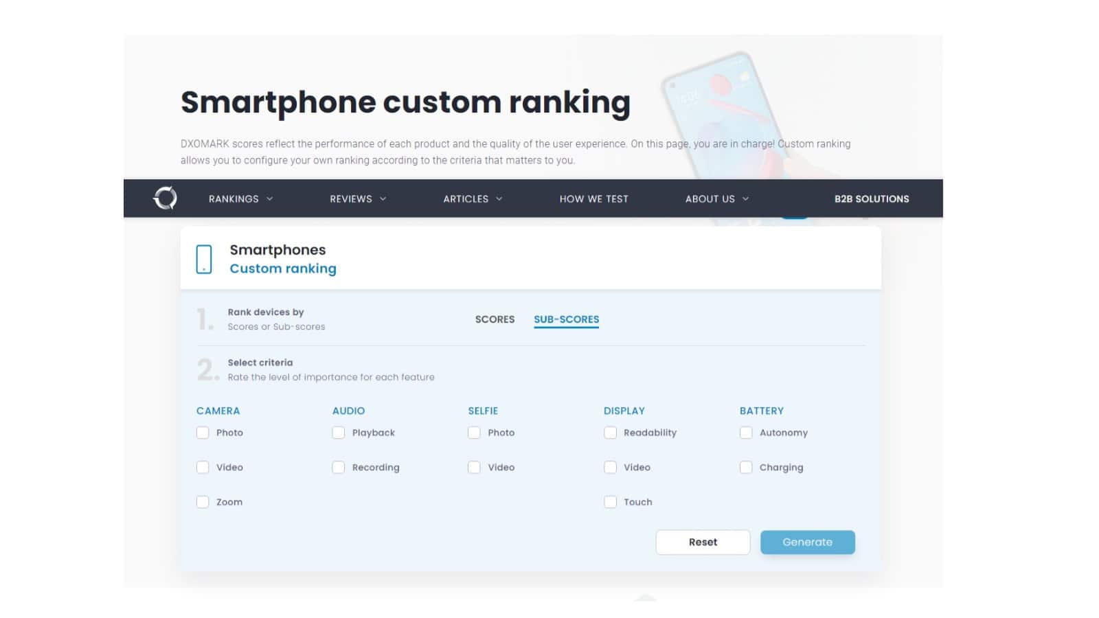 DXOMARK, arriva la funzionalità per creare la propria classifica ...