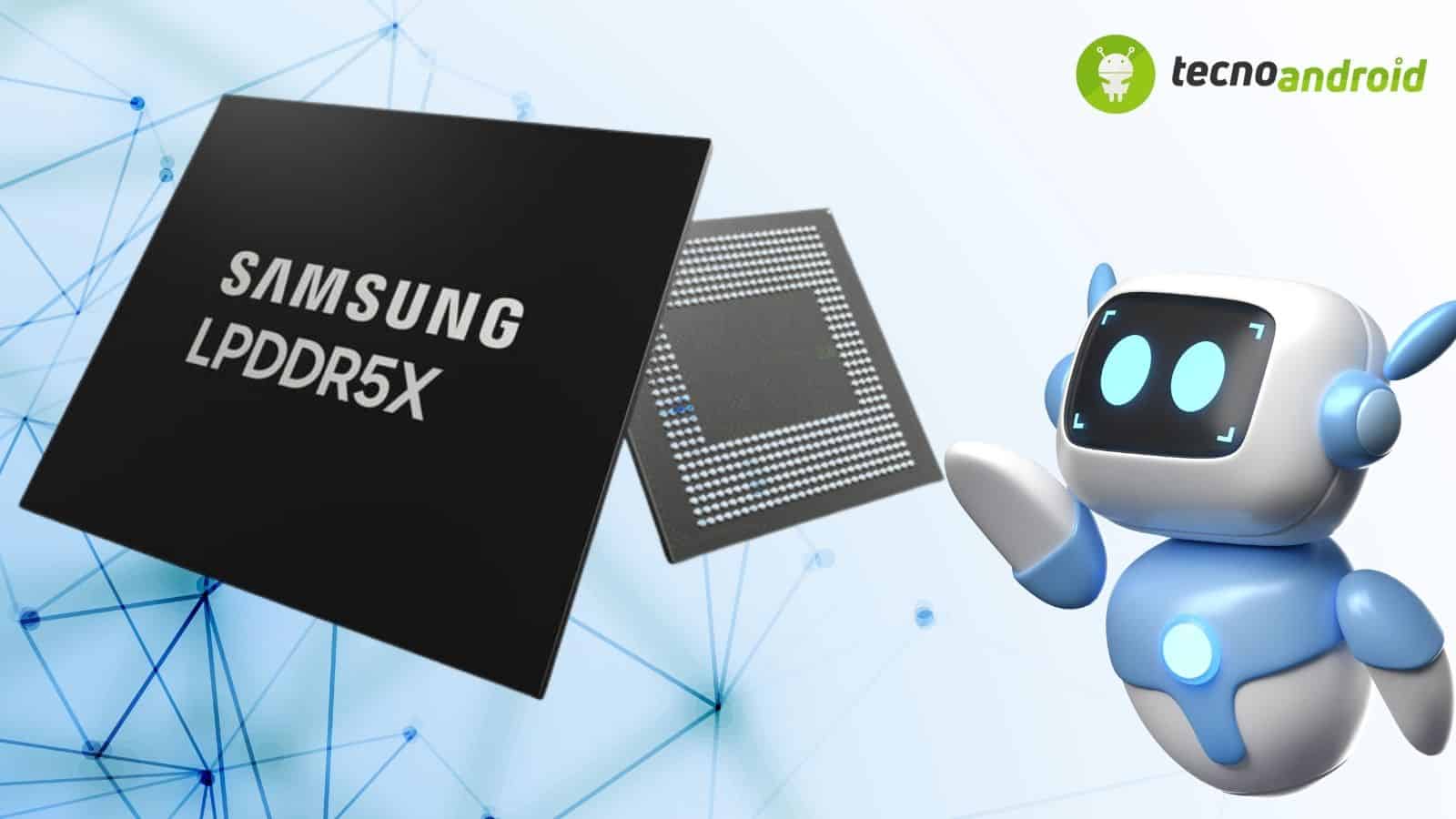 Samsung: nuova memoria DRAM LPDDR5X da 10,7 Gbps per le AI