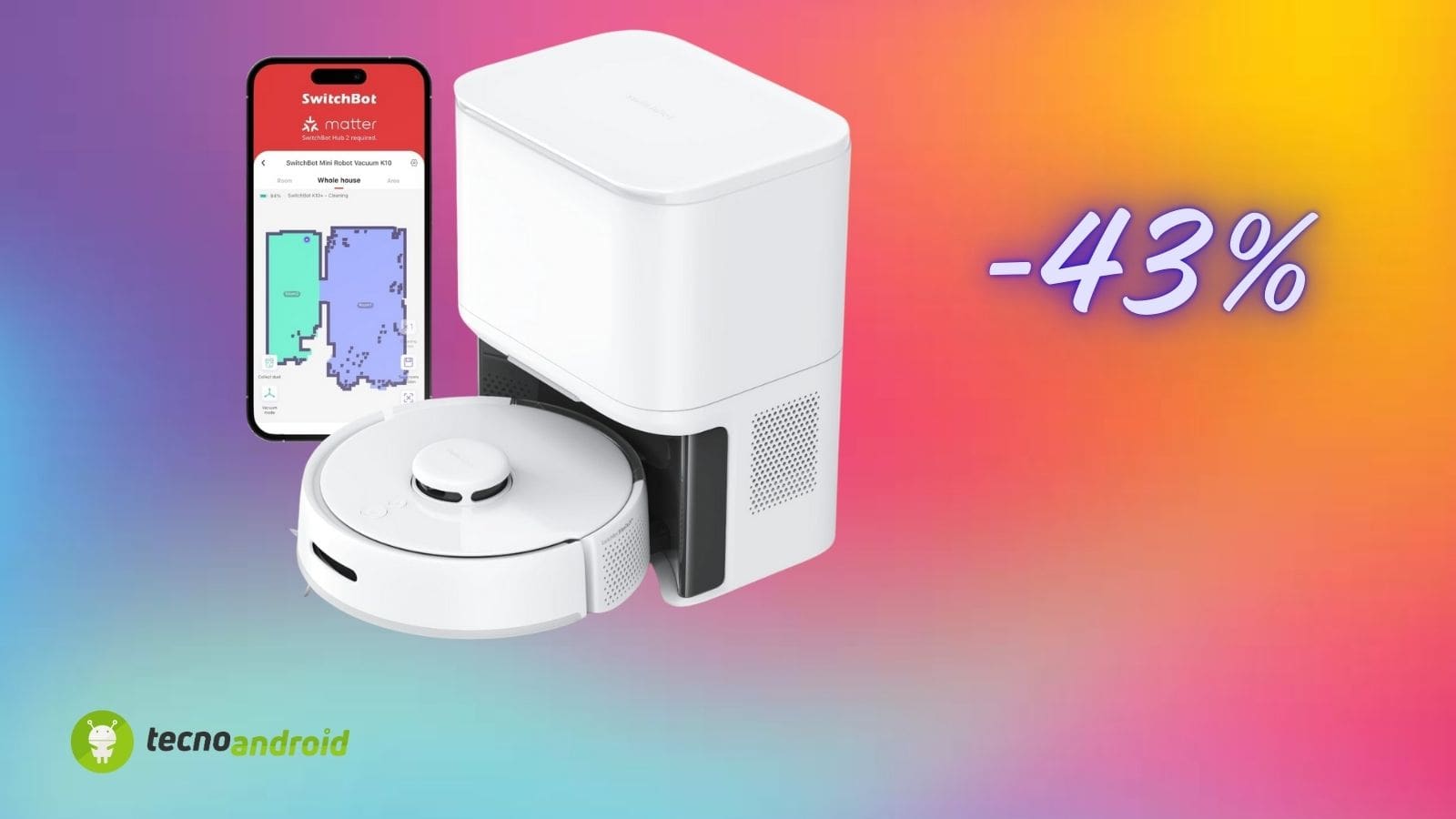 SwitchBot K10+: il robot aspirapolvere che Amazon sconta di 170€