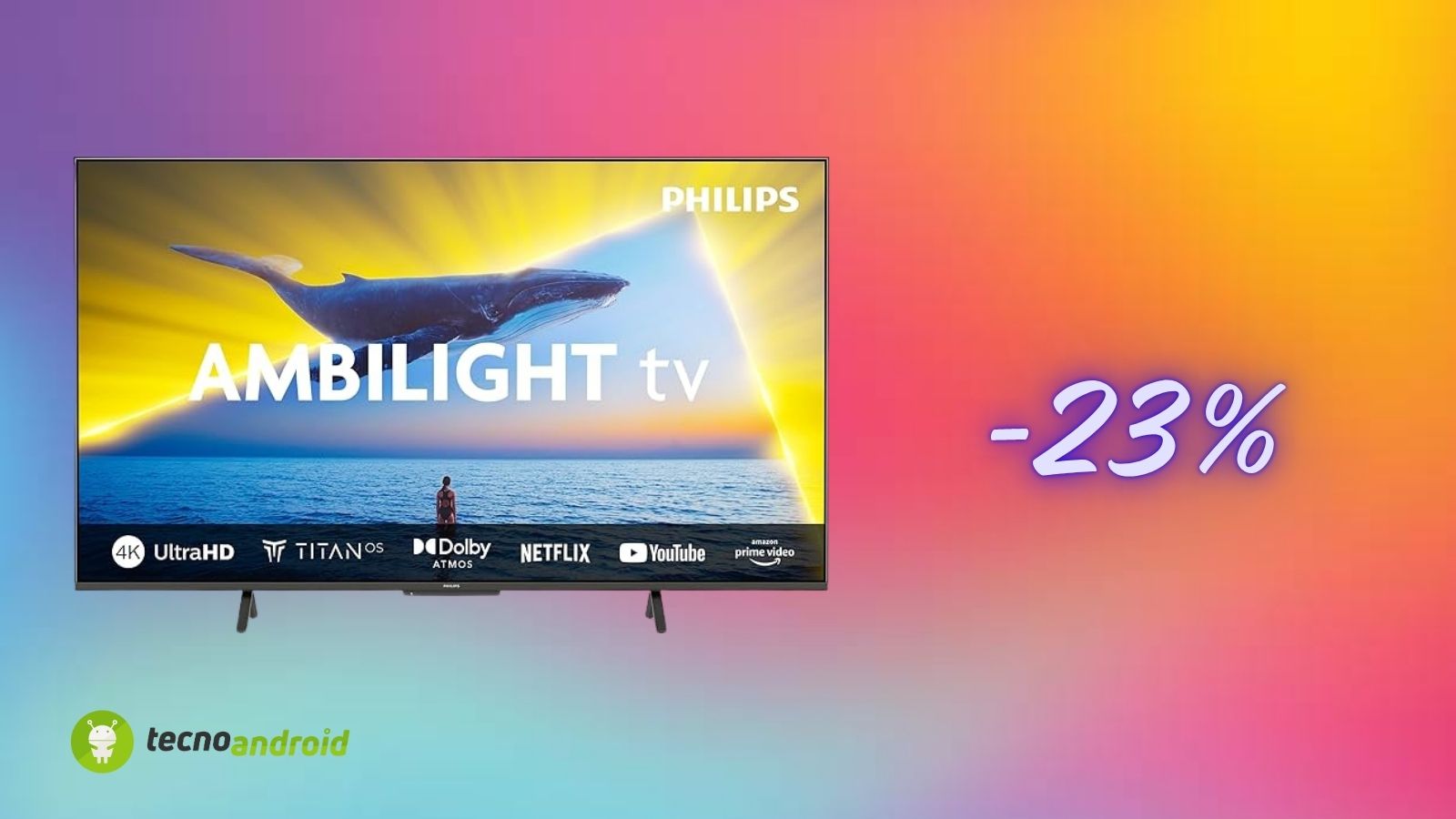 Crolla il prezzo della TV Philips Ambilight 43": su Amazon con il -23%