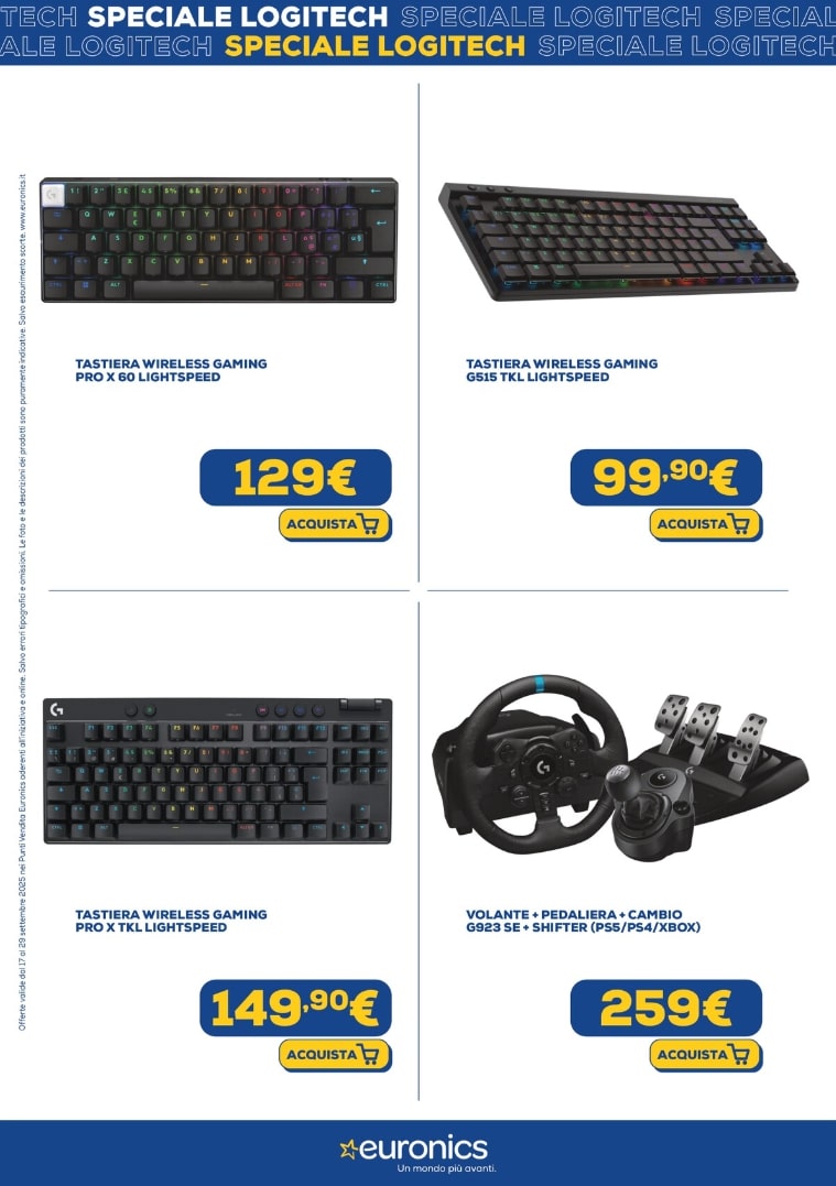 Euronics: offerte Logitech irresistibili dai prezzi incredibili