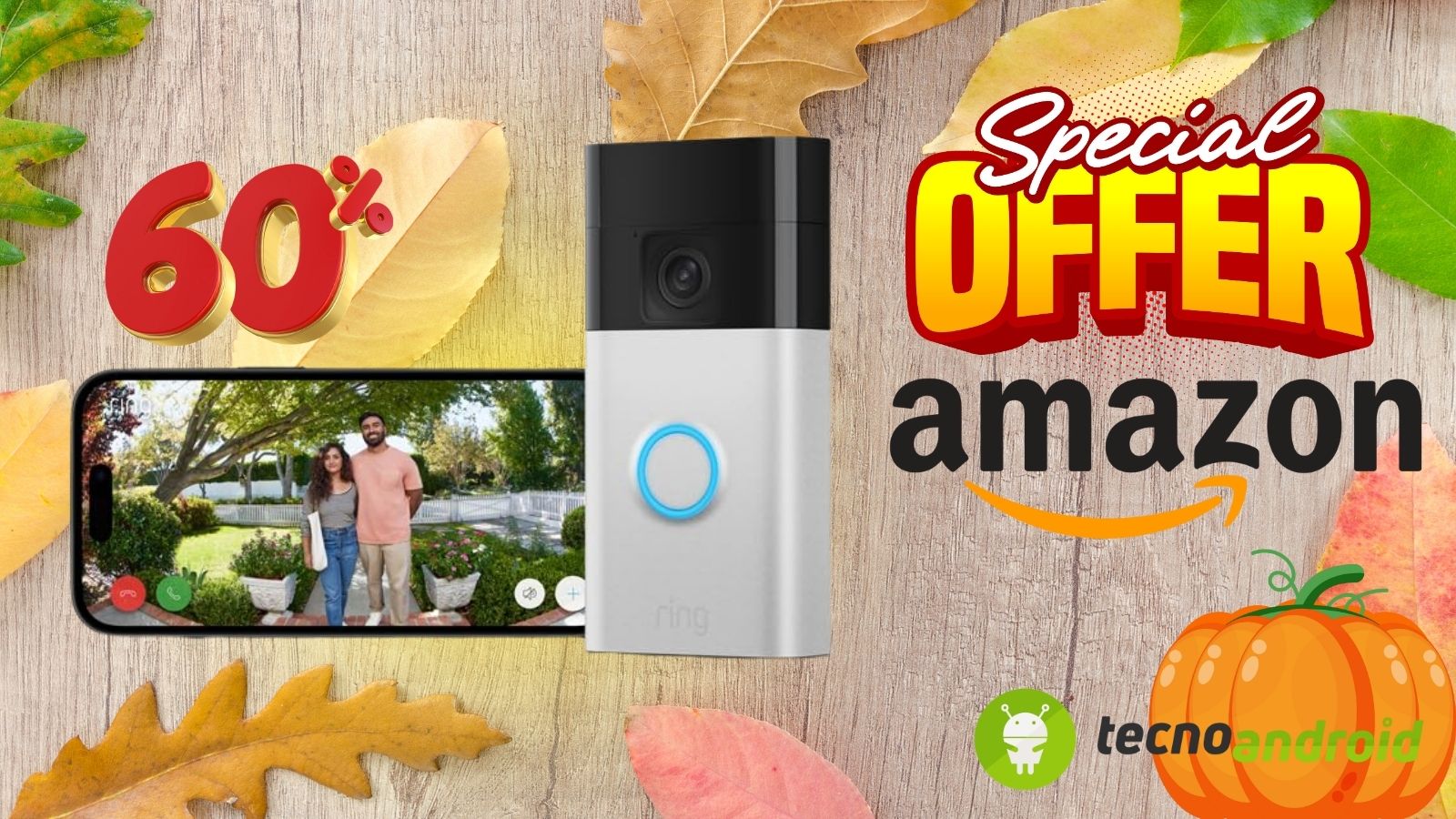 Amazon FESTA DELLE OFFERTE PRIME: Ring Videocitofono a batteria al 60% di SCONTO